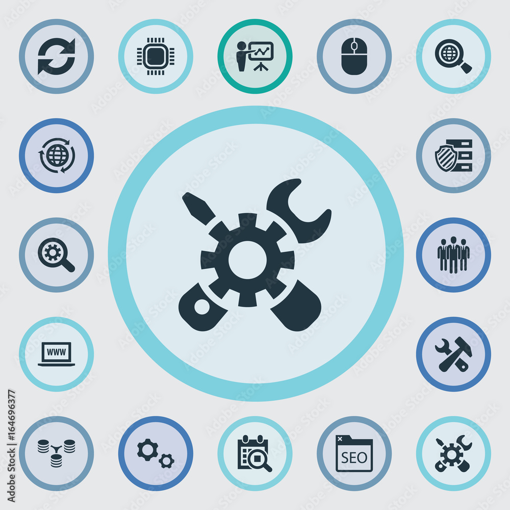 Vector Illustration Set Of Simple Optimization Icons. Elements ...