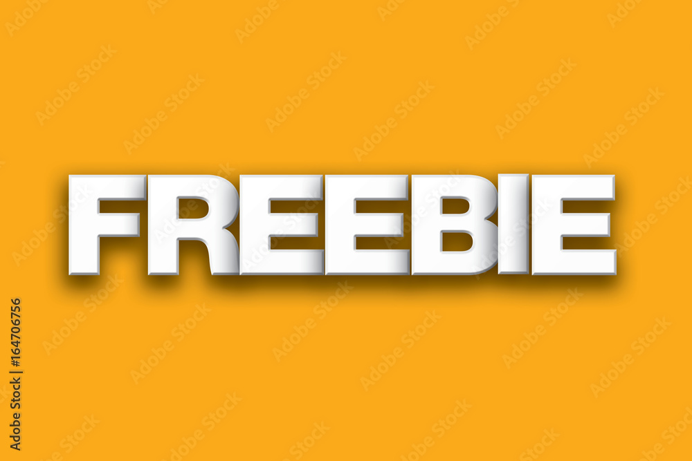 Freebie Theme Word Art on Colorful Background Stock Illustration ...