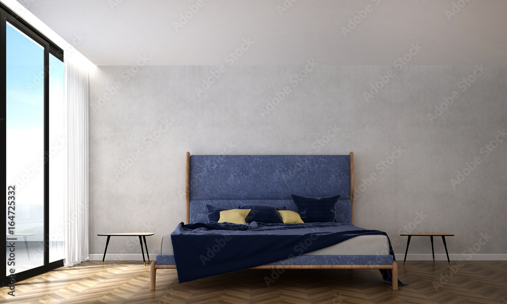 The 3D rendering interior of modern bedroom and service apartment ...