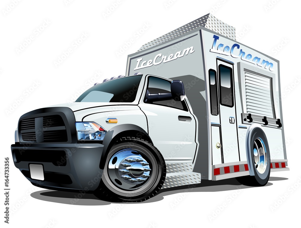 Cartoon ice cream truck isolated on white background. Available EPS-10 ...