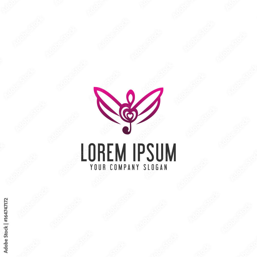 Music wings logo design concept template Stock Vector | Adobe Stock