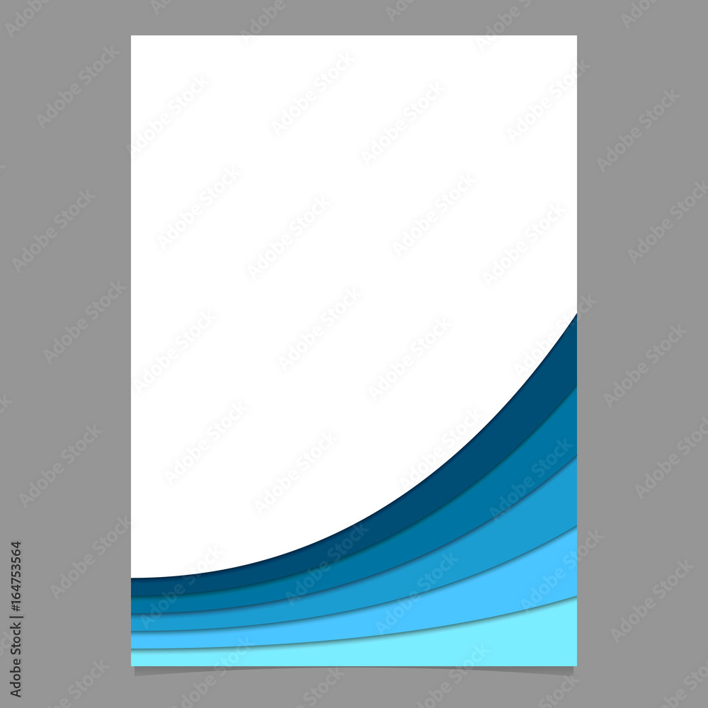 Blue poster template from curved stripes - vector page, brochure design ...
