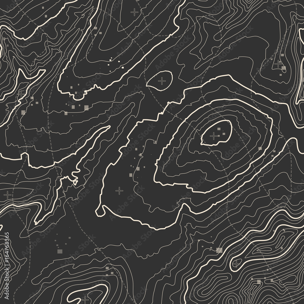 Seamless pattern. Topographic map background with space for copy ...