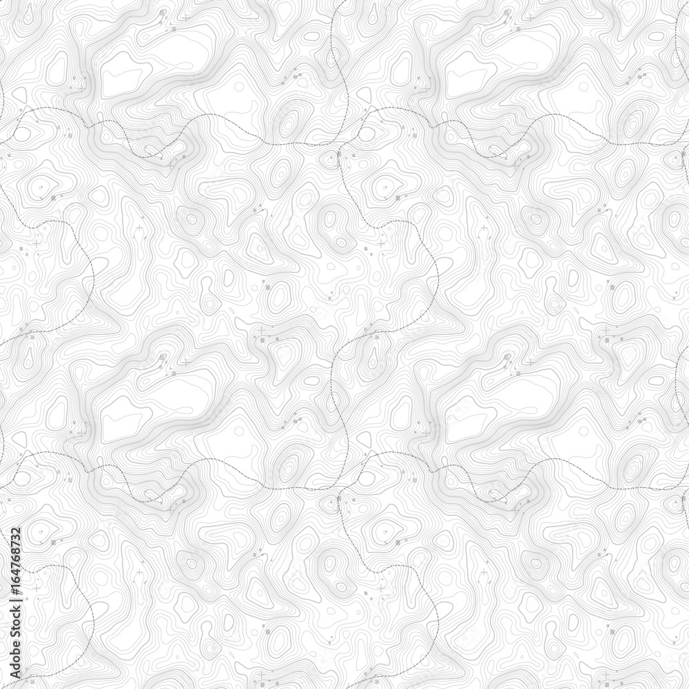 Seamless pattern. Topographic map background with space for copy ...