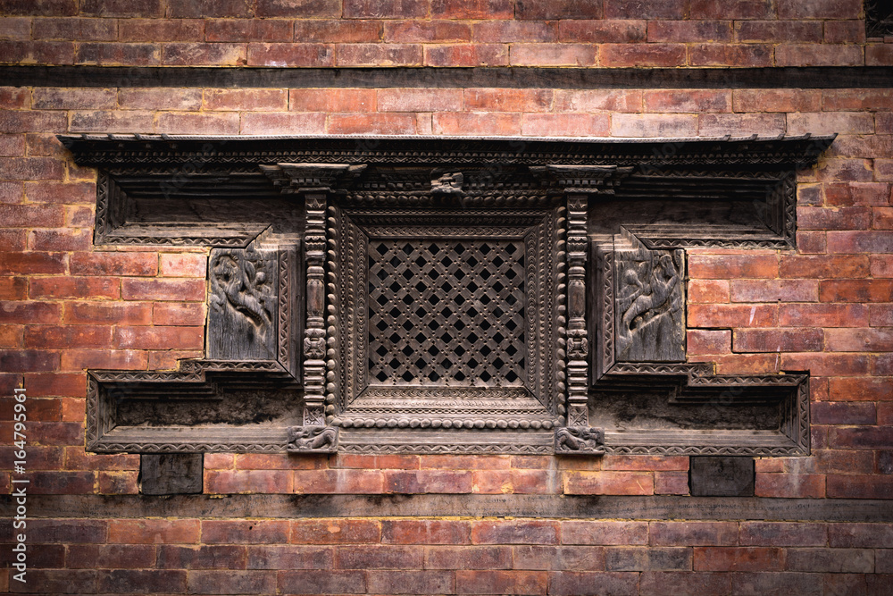Nepali traditional wooden window and brick wall , visit Nepal, Nepal ...