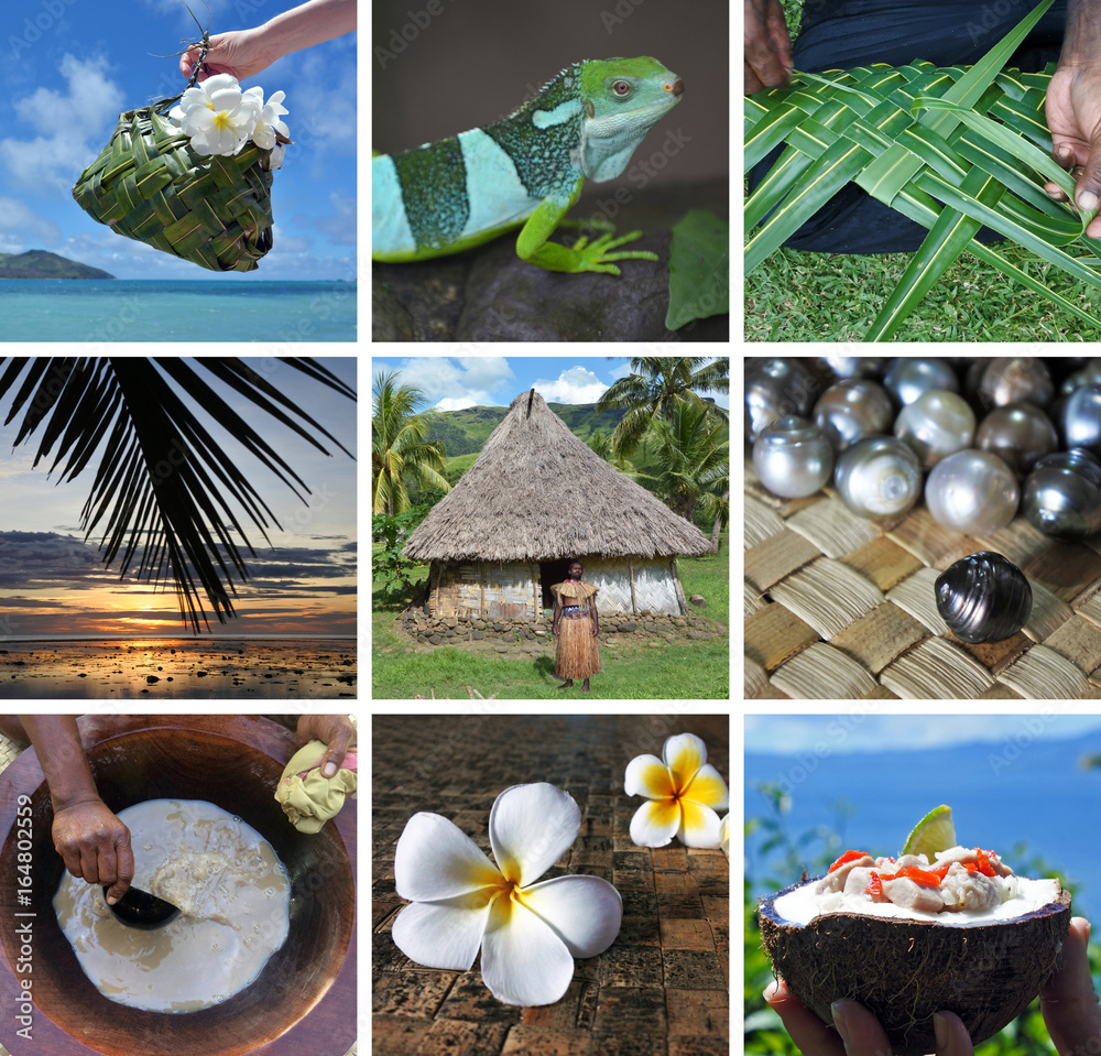 Travel Fiji postcard Stock Photo | Adobe Stock