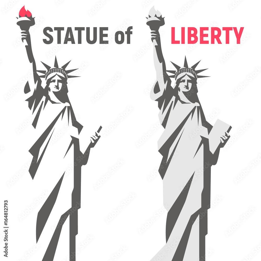Statue of Liberty. New York landmark. American symbol. Isolated vector ...