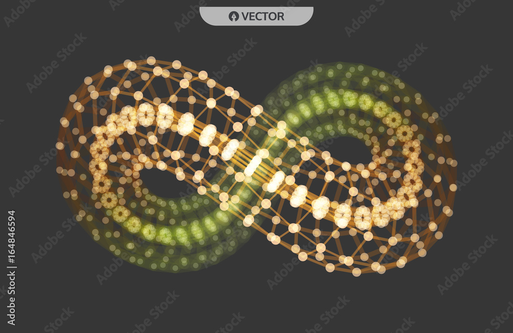 Infinity symbol. 3D design element, emblem, icon. Connection structure ...