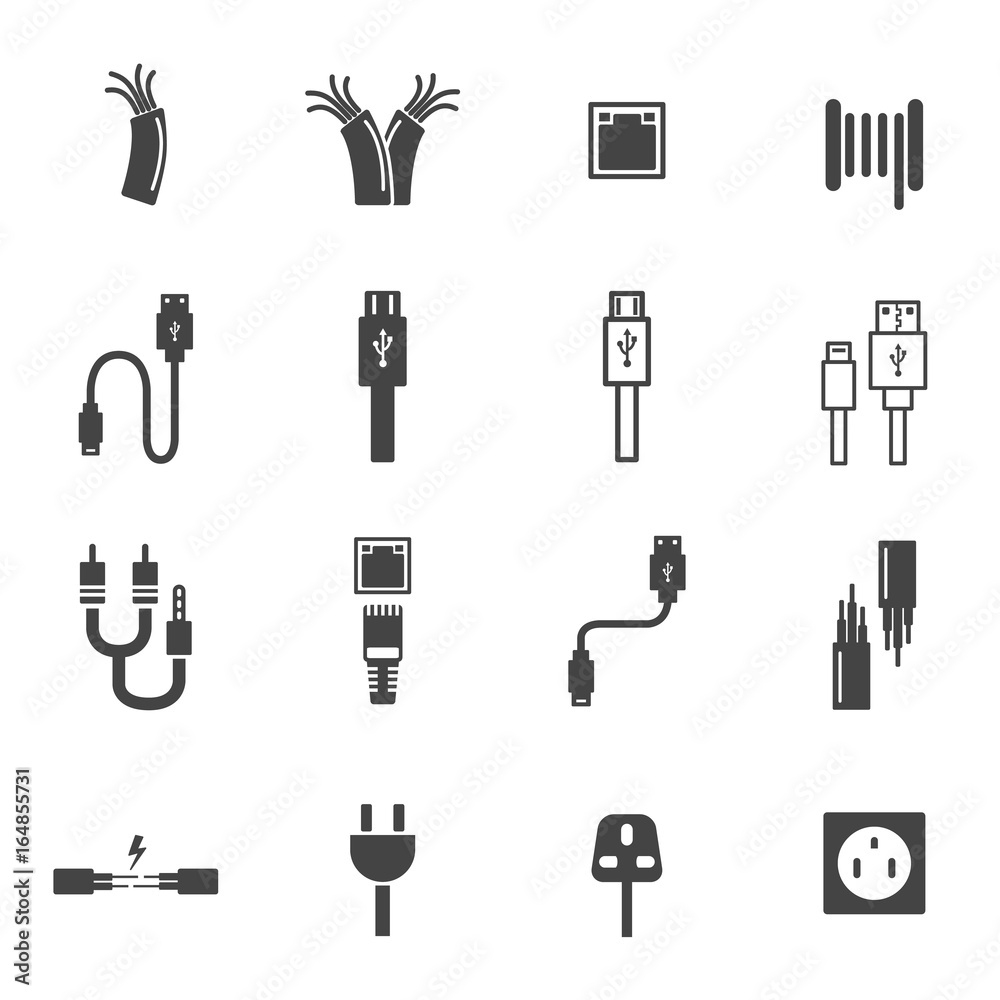 cable icons vector illustration Stock Vector | Adobe Stock