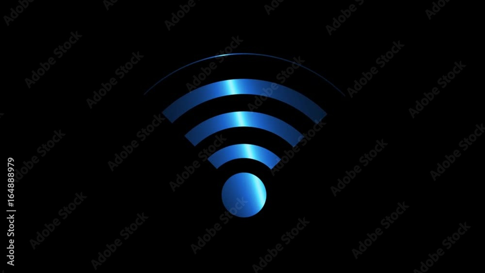icon connection to the wifi point with a changing level of signal ...