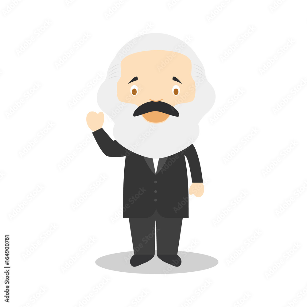 Karl Marx cartoon character. Vector Illustration. Kids History ...