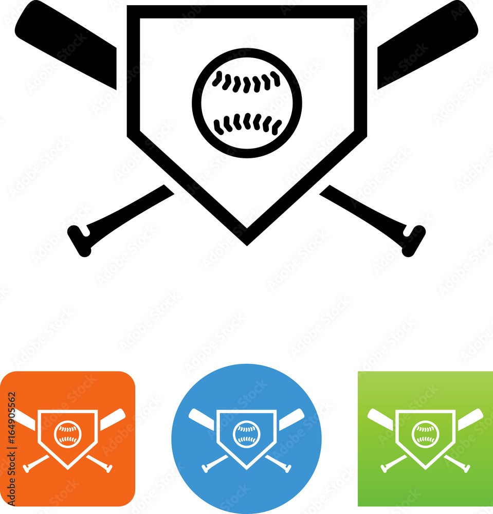 Baseball Logo Icon - Illustration Stock Vector | Adobe Stock