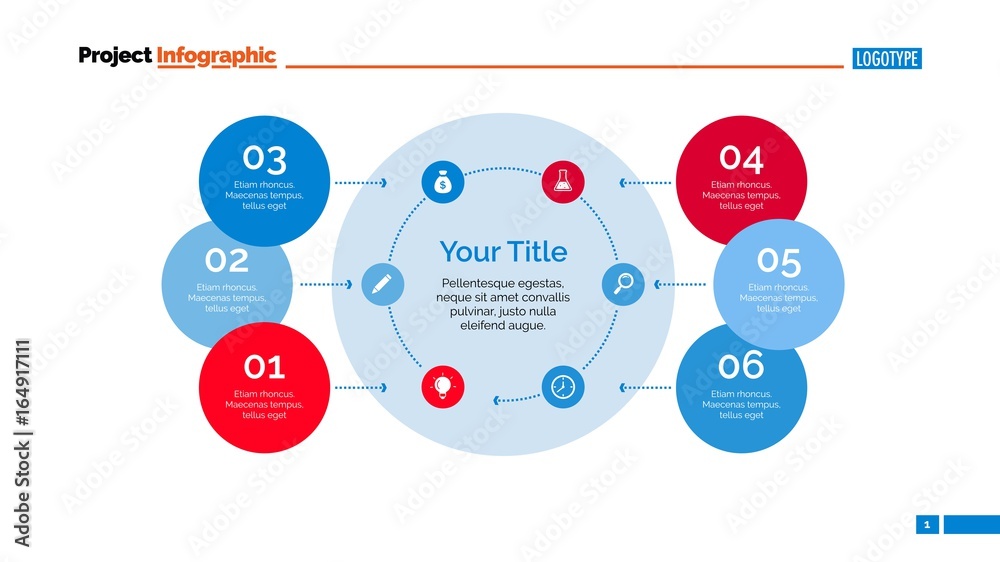 Circle Points Diagram Slide Template Stock Vector | Adobe Stock