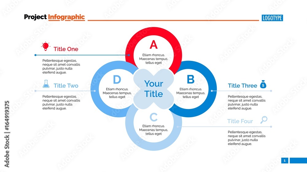Simple Mind Map Slide Template Stock Vector | Adobe Stock