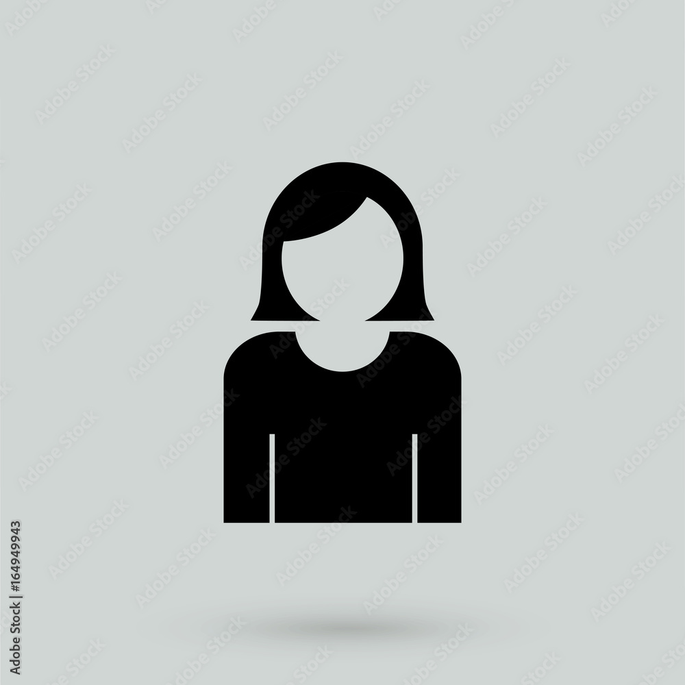 Female user account or user profile flat icon for apps and websites ...