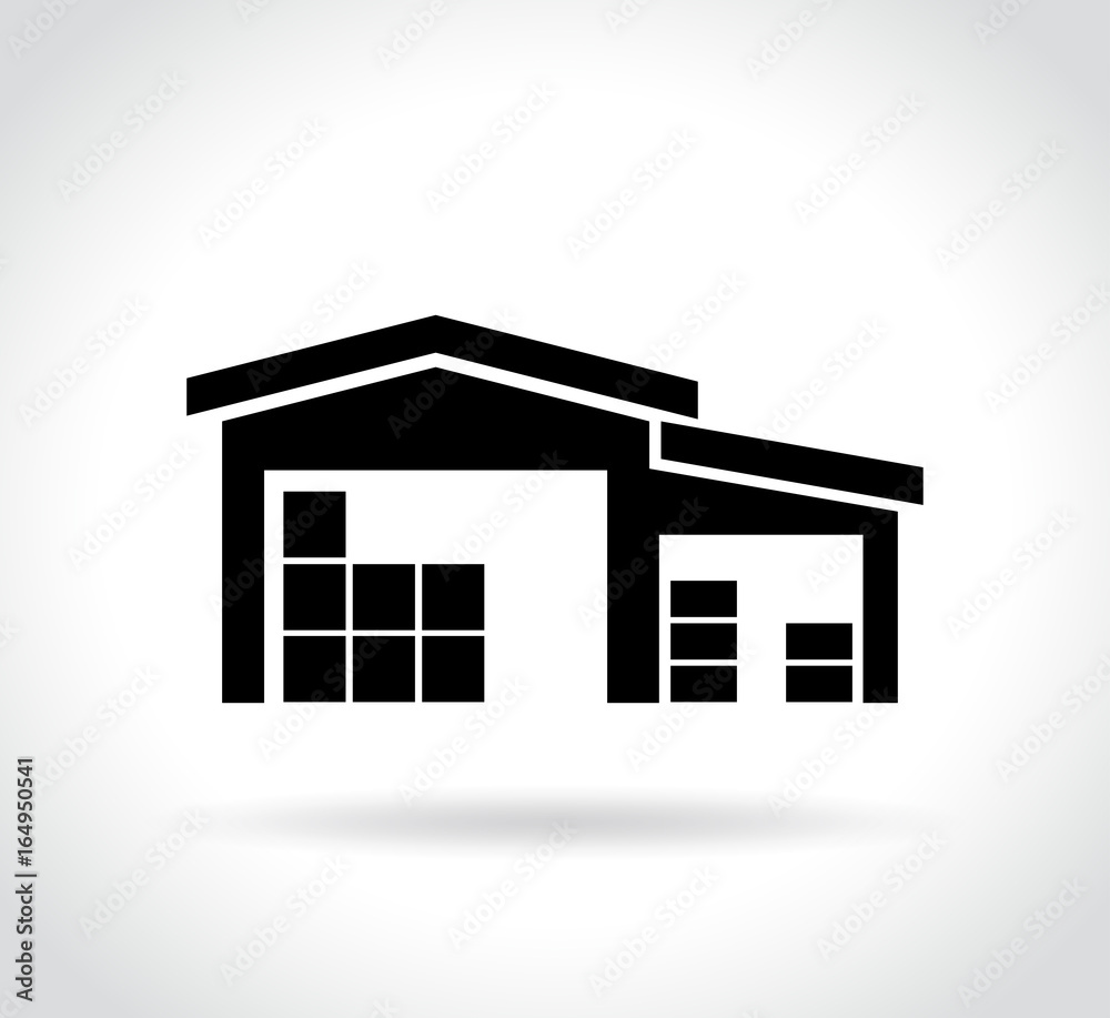 warehouse icon on white background Stock Vector | Adobe Stock