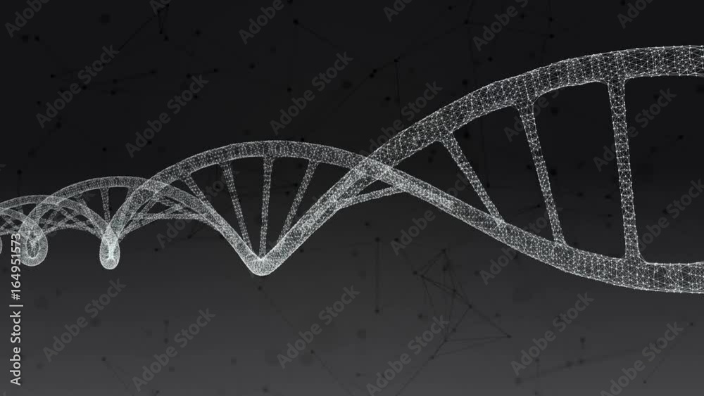 Human DNA. Abstract black background with plexus. Loop animation Stock ...