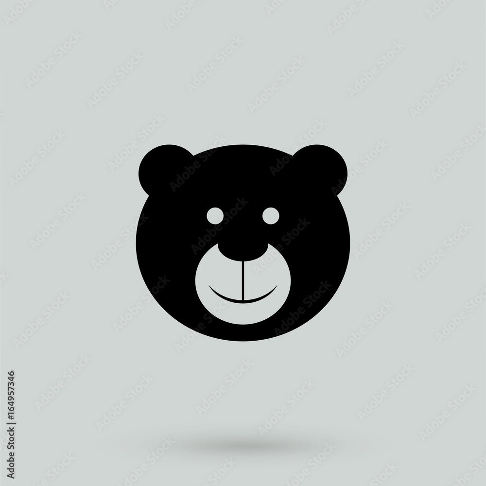 Teddy bear plush toy flat icon for apps and websites Stock Vector ...