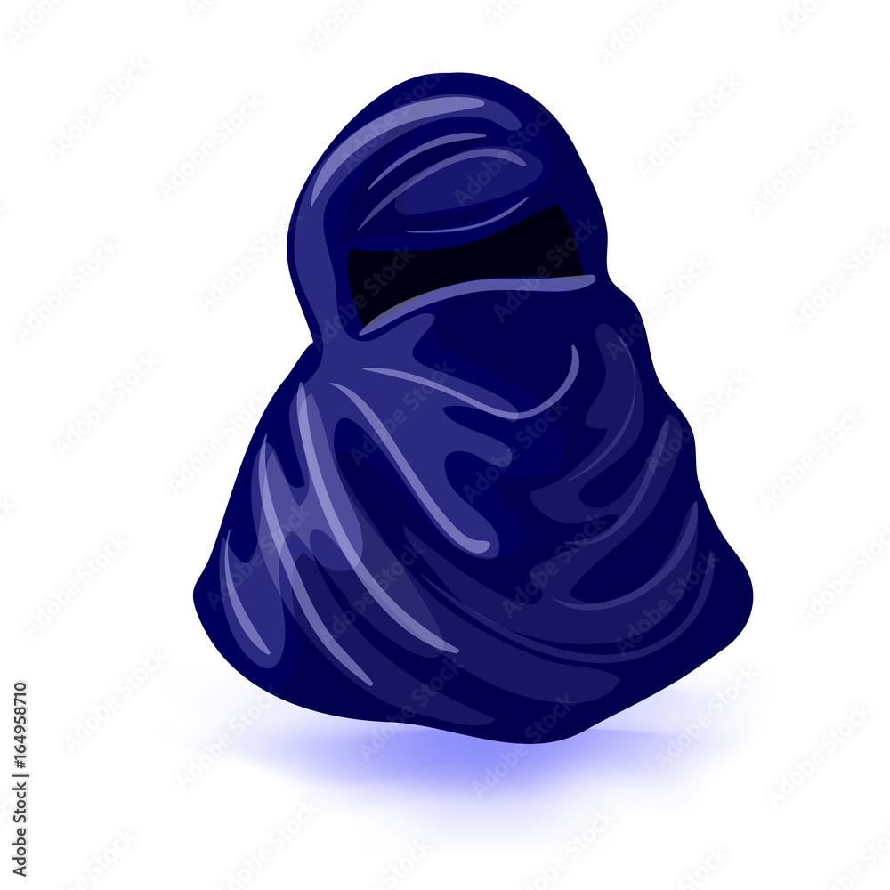 arabic muslim woman niqab. Isolated drawing on a white background ...