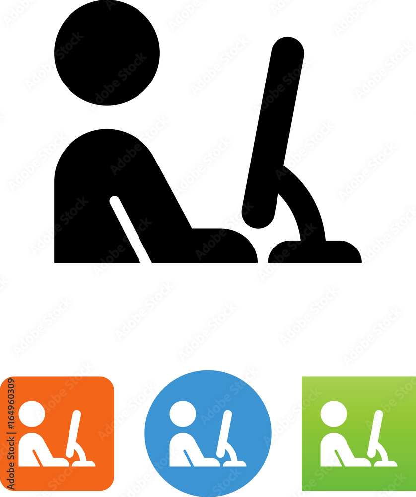 Computer User Icon - Illustration Stock Vector | Adobe Stock