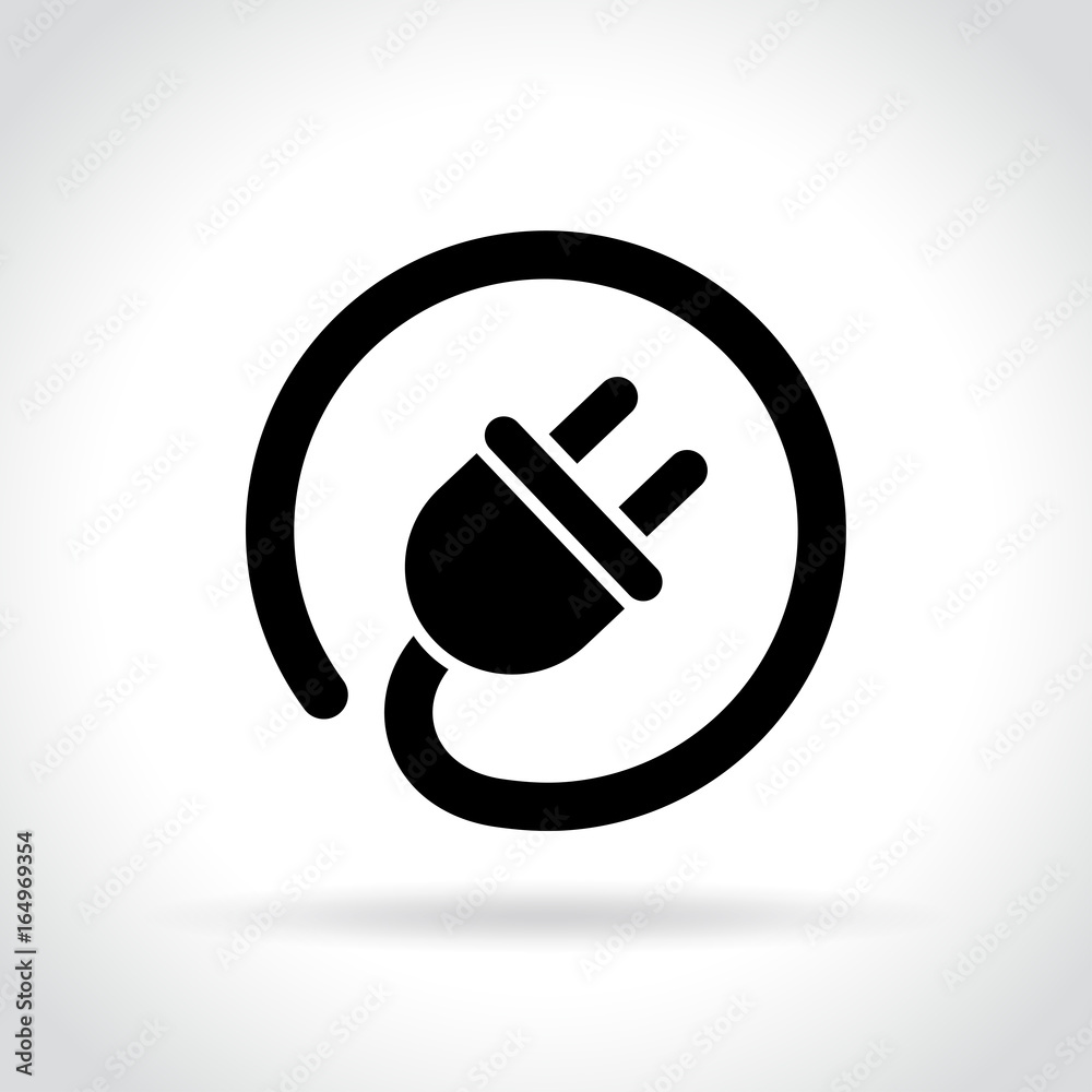 electric plug icon on white background Stock Vector | Adobe Stock