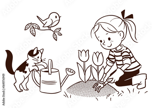 Garden Clipart For Kids Black And White