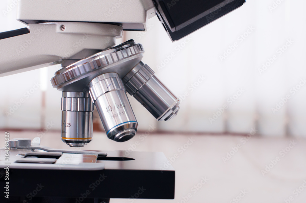 microscope in laboratory room Stock Photo | Adobe Stock