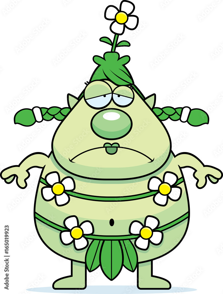 Sad Cartoon Forest Sprite Stock Vector | Adobe Stock