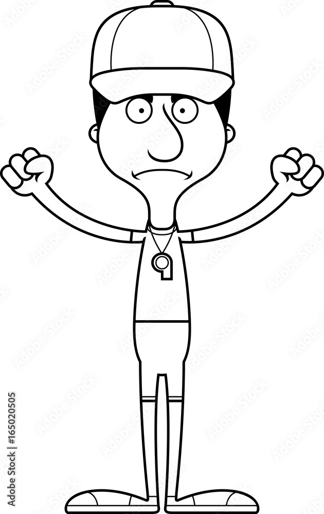 Cartoon Angry Coach Man Stock Vector | Adobe Stock