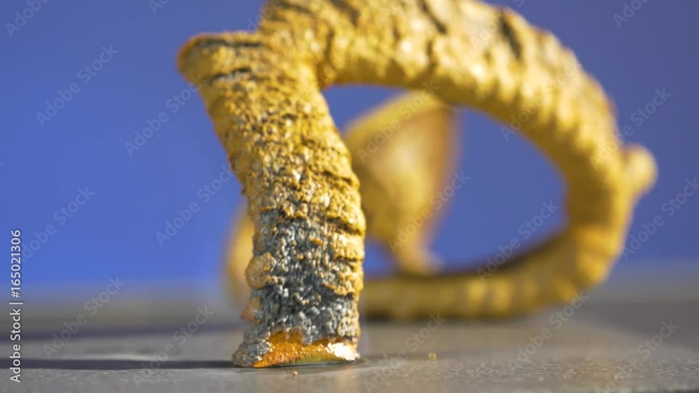 Pharaoh's Snake. Chemical reaction with fire. Beautiful and terrifying ...
