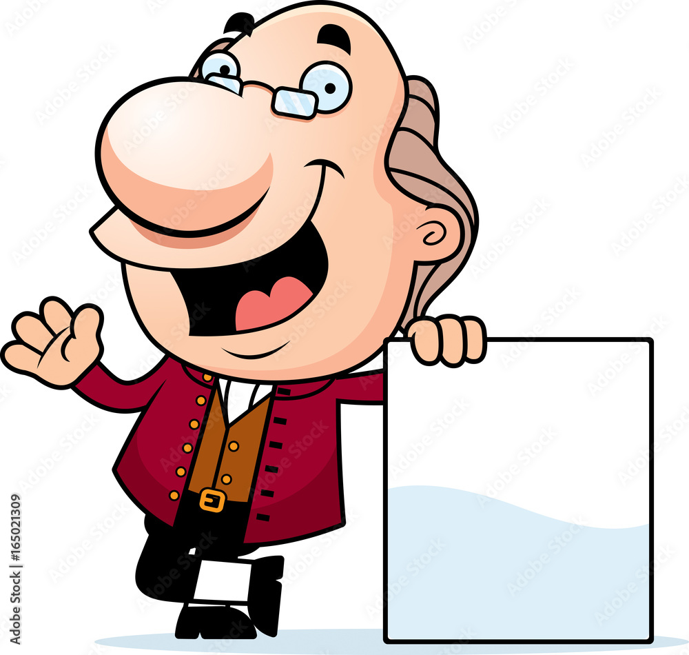 Cartoon Ben Franklin Sign Stock Vector | Adobe Stock