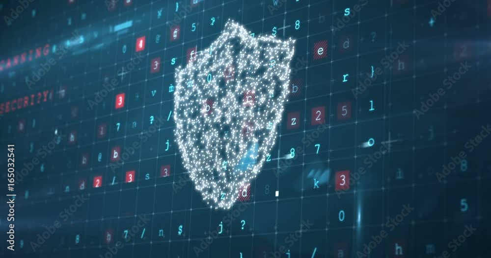 Digital interface screen with padlock and security codes concept Stock ...