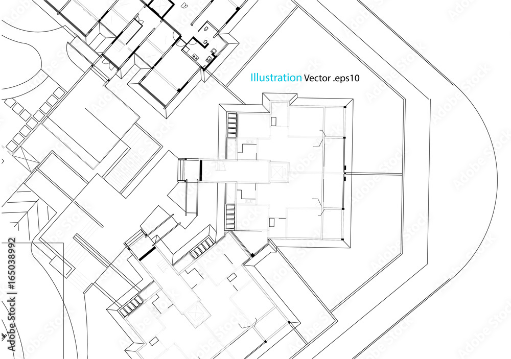 Architectural background, architectural plan, construction drawing ...