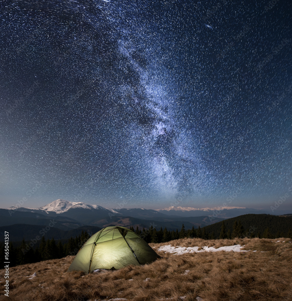 Tent At Night With Stars