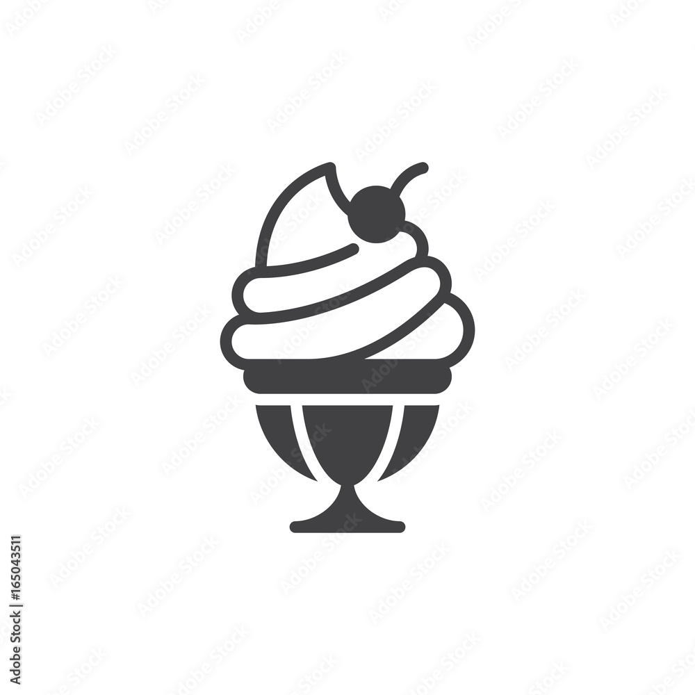 Ice cream cup icon vector, filled flat sign, solid pictogram isolated ...