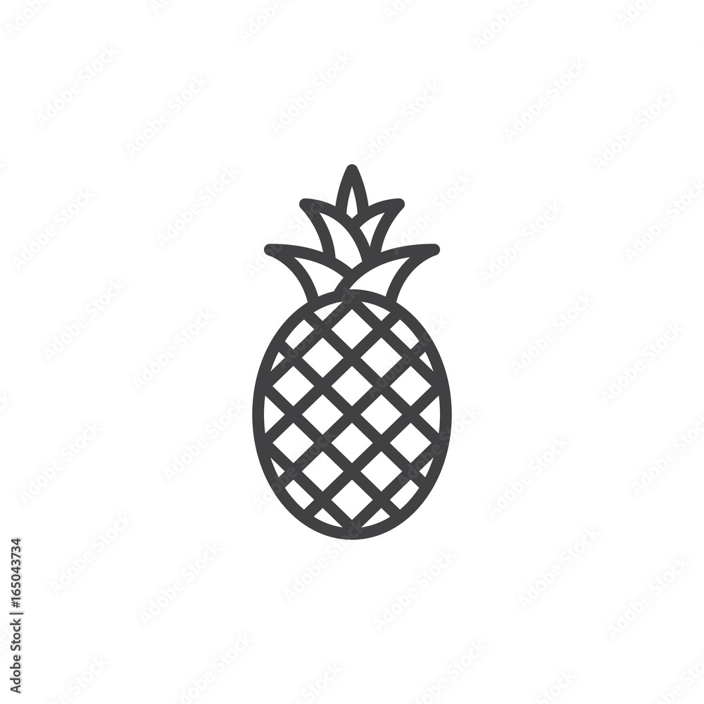 Pineapple line icon, outline vector sign, linear style pictogram ...