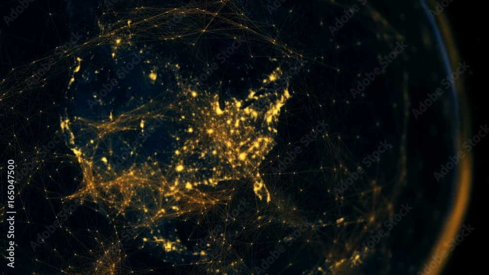 Concept depicting the Western Hemisphere in the connected era of modern ...