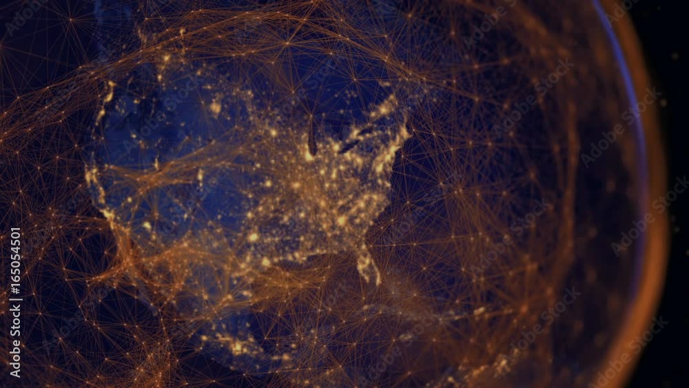 Concept depicting the Western Hemisphere in the connected era of modern ...