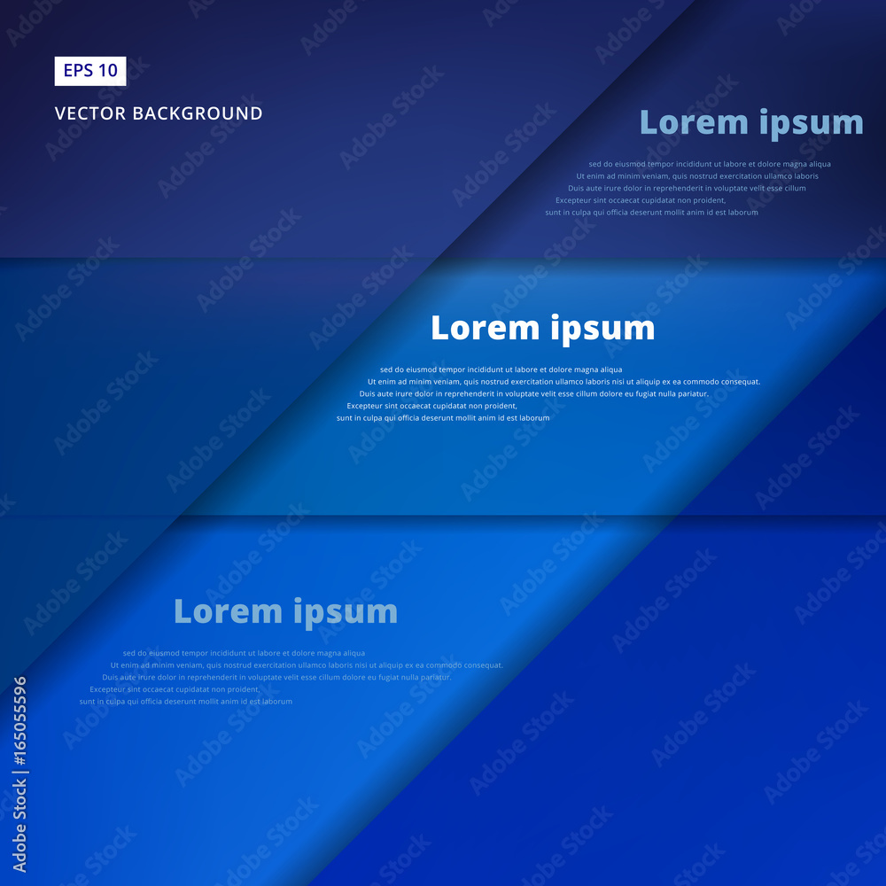 Abstract background with blue paper overlap layers, template for ...