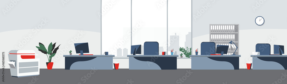 Office desktops background Vector. Workplace business style. Table and ...