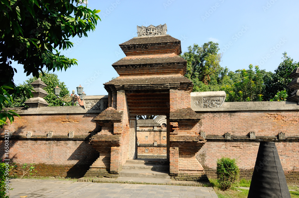 JOGJAKARTA, INDONESIA -JUNE 12, 2014: Entrance arch at old Masjid Besar ...