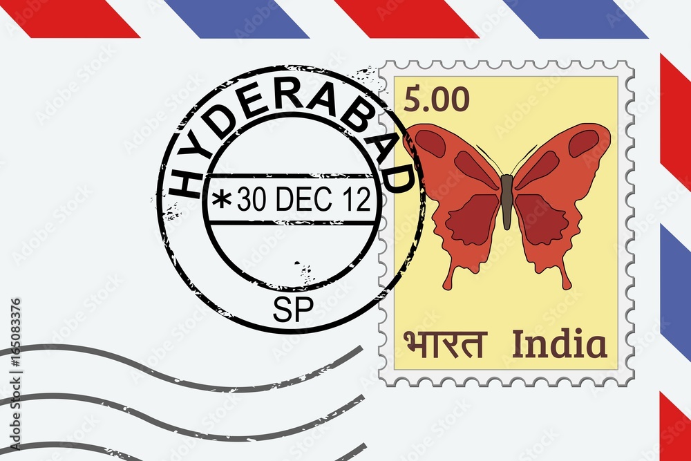 Hyderabad postage stamp Stock Vector | Adobe Stock
