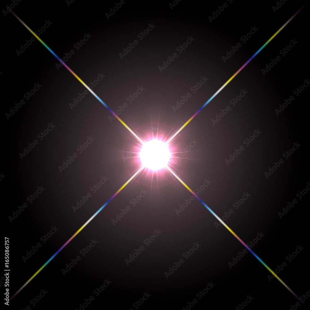 Abstract front lens flare glowing light effect design. Glow glare ...