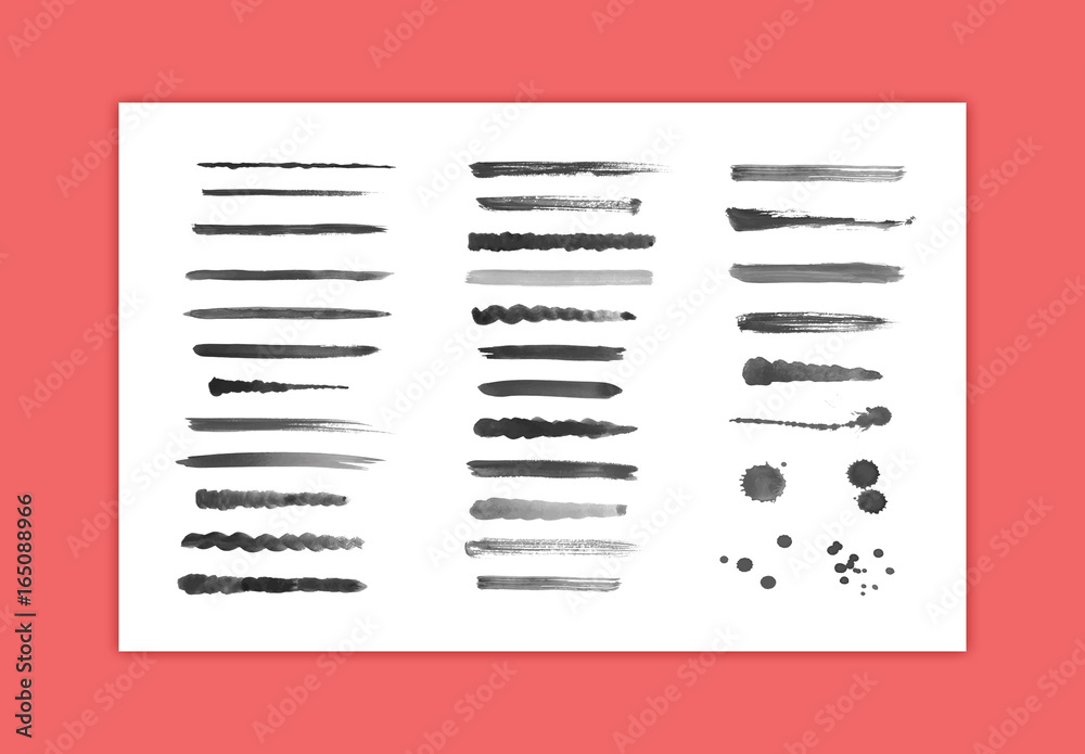 Watercolor Thin Brush Strokes Stock Template | Adobe Stock