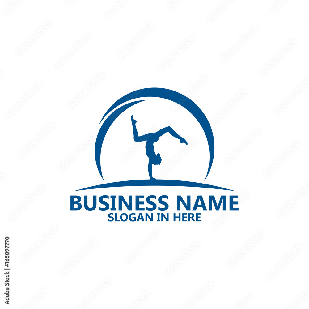 Handstand Logo Template Design Stock Vector | Adobe Stock