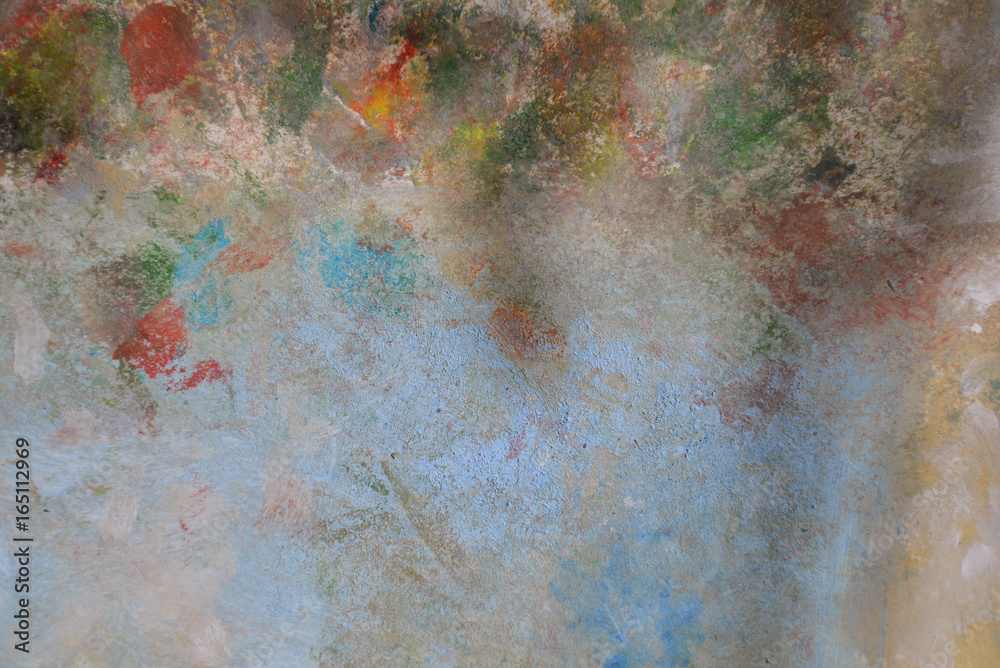 Colorful blurred oil paints stains. Paint spots. Oli paints, paper. Mix ...