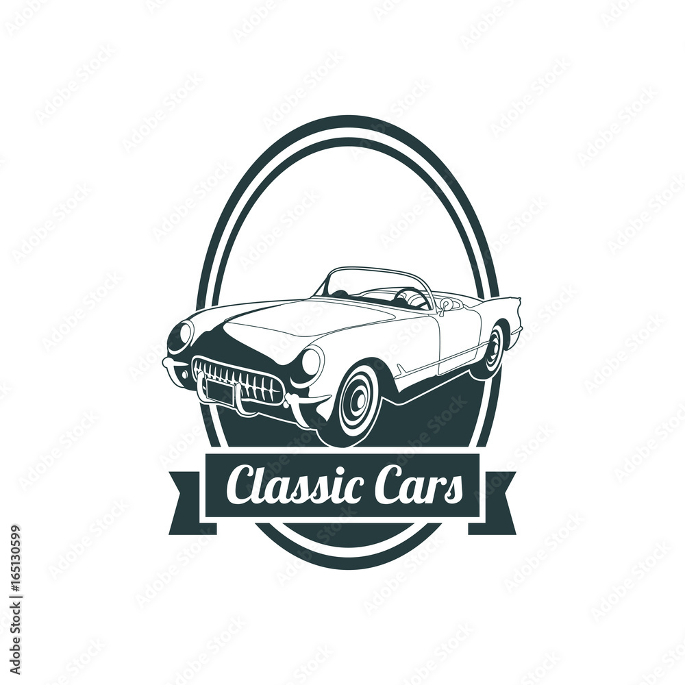Classic muscle car emblems, high quality retro badge and vintage icon ...
