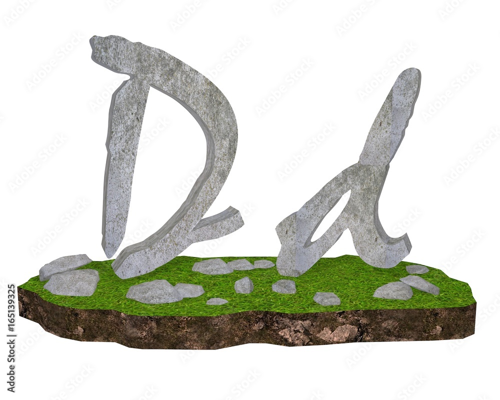 initial letter D stone texture 3d illustration Stock Illustration ...