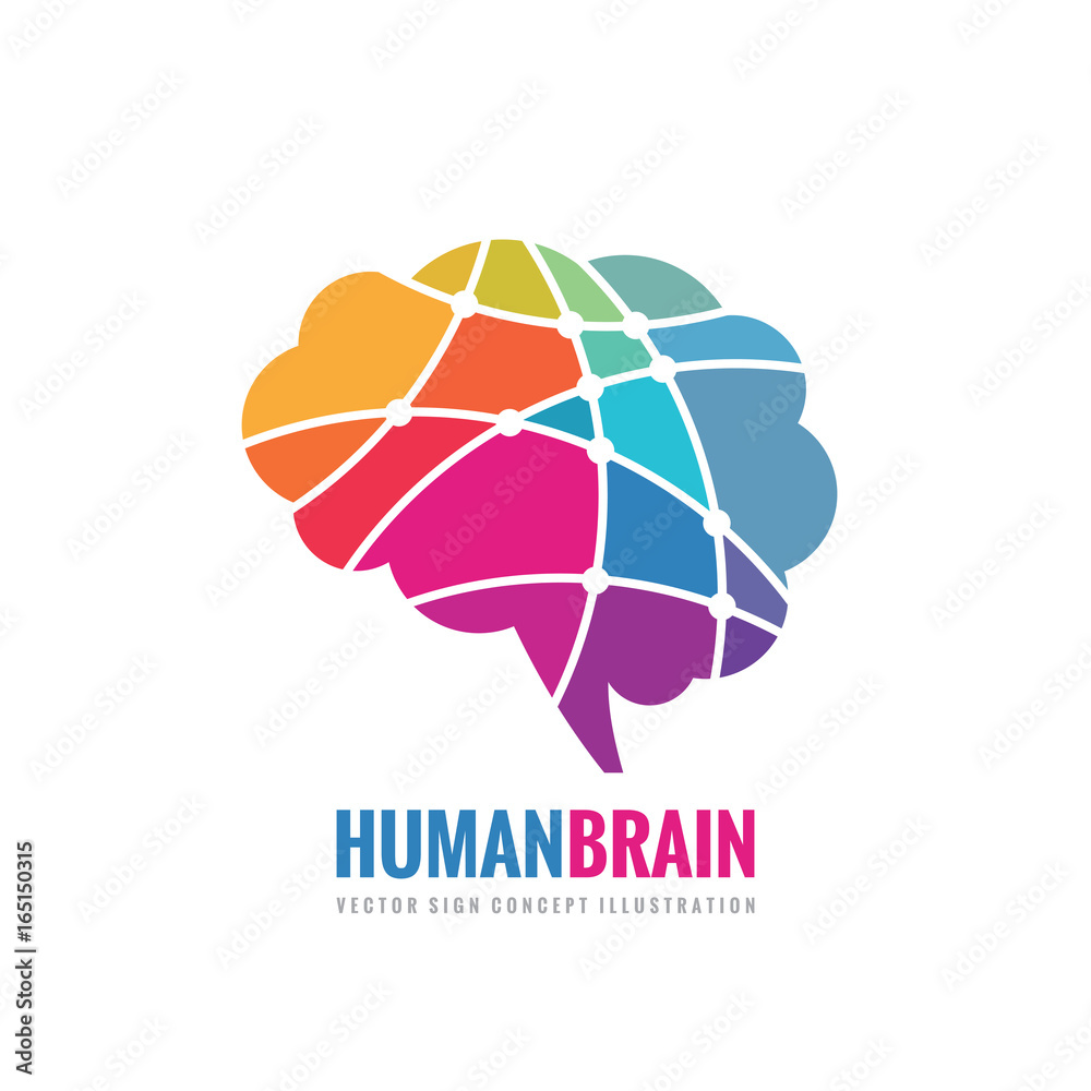 Abstract human brain - business vector logo template concept ...
