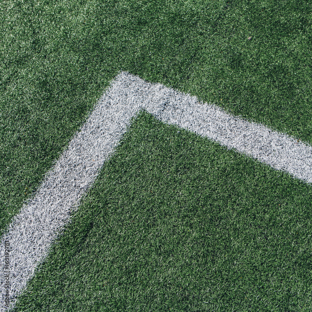 Boundary lines on artificial turf sports field Stock Photo | Adobe Stock